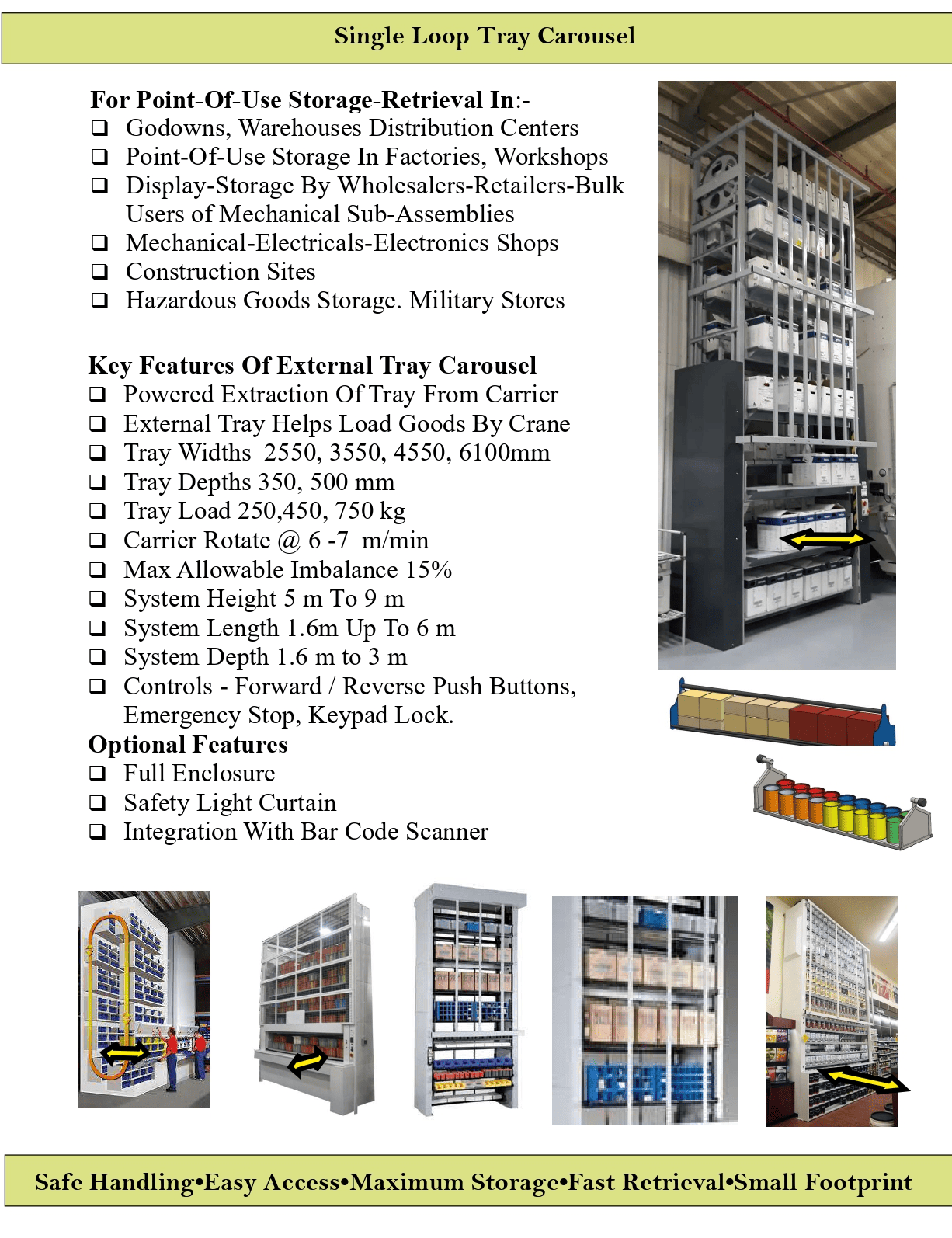 External Tray Carousel – Tray Comes Out To Enable Load Items By Jib ...